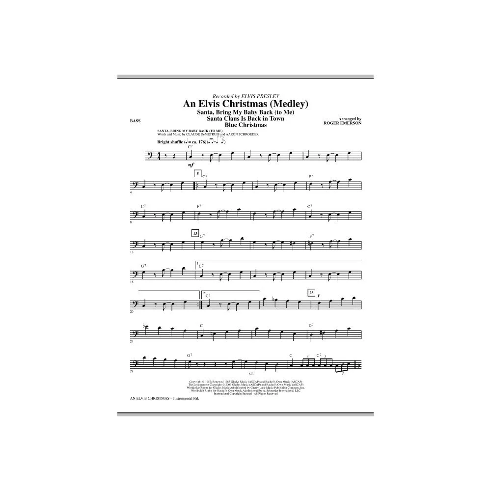 An Elvis Christmas (Medley) - Bass
